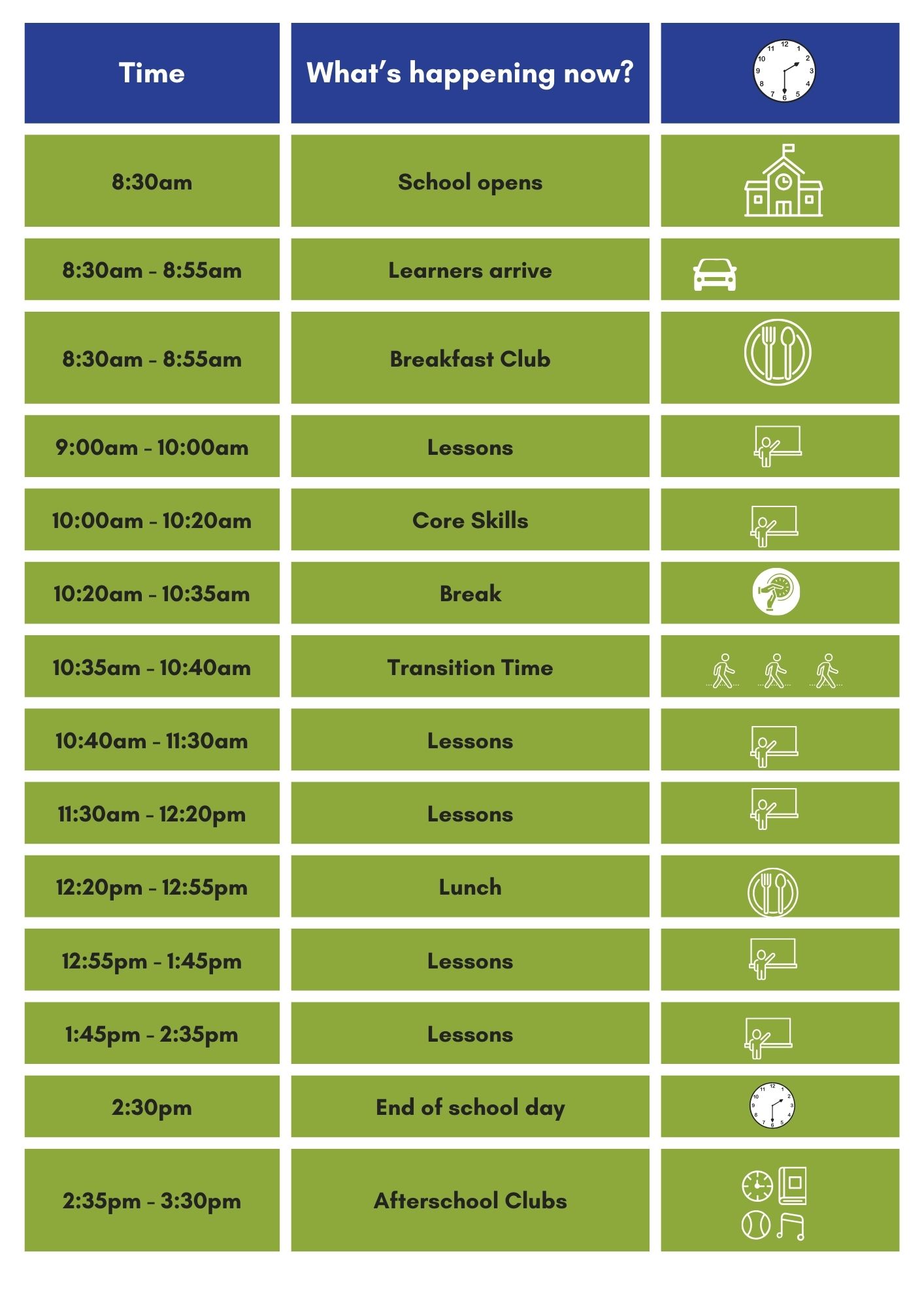 The School Day and Term Dates - Break Through School